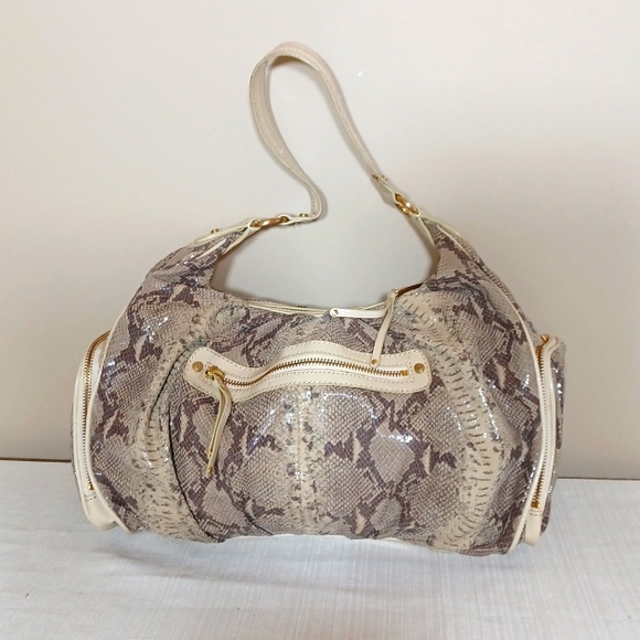 Perlina | Bags | Embossed Snakeskin Leather Large Satchel By Perlina ...